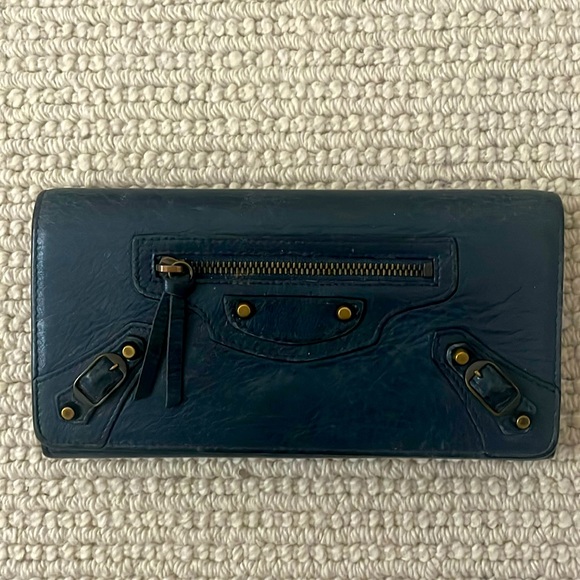 Balenciaga | Bags | Authentic Balenciaga Moto Wallet Lambskin Classic ...